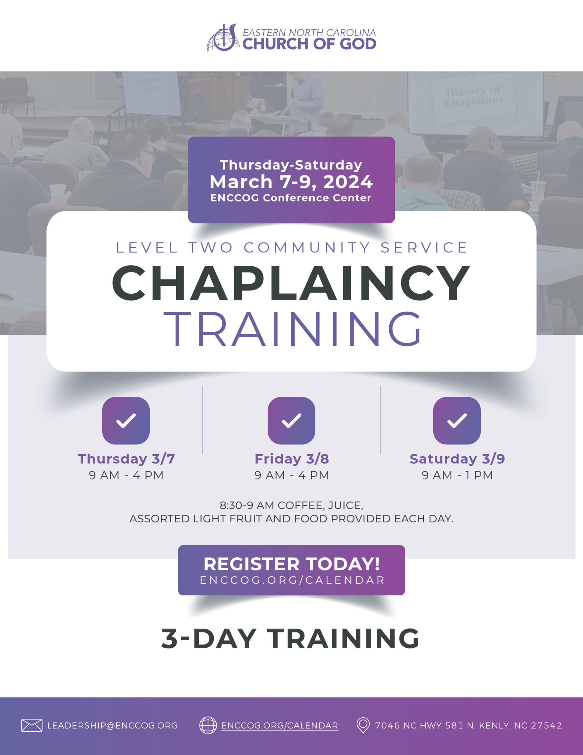 Level Two ENC Chaplaincy Training – Eastern North Carolina Church of God